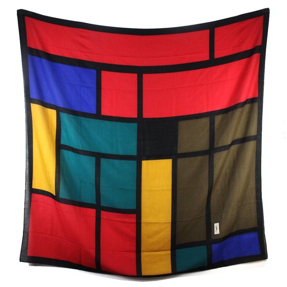 Yves Saint Laurent | Accessories | Ysl Mondrian Color Block Large Scarf ...